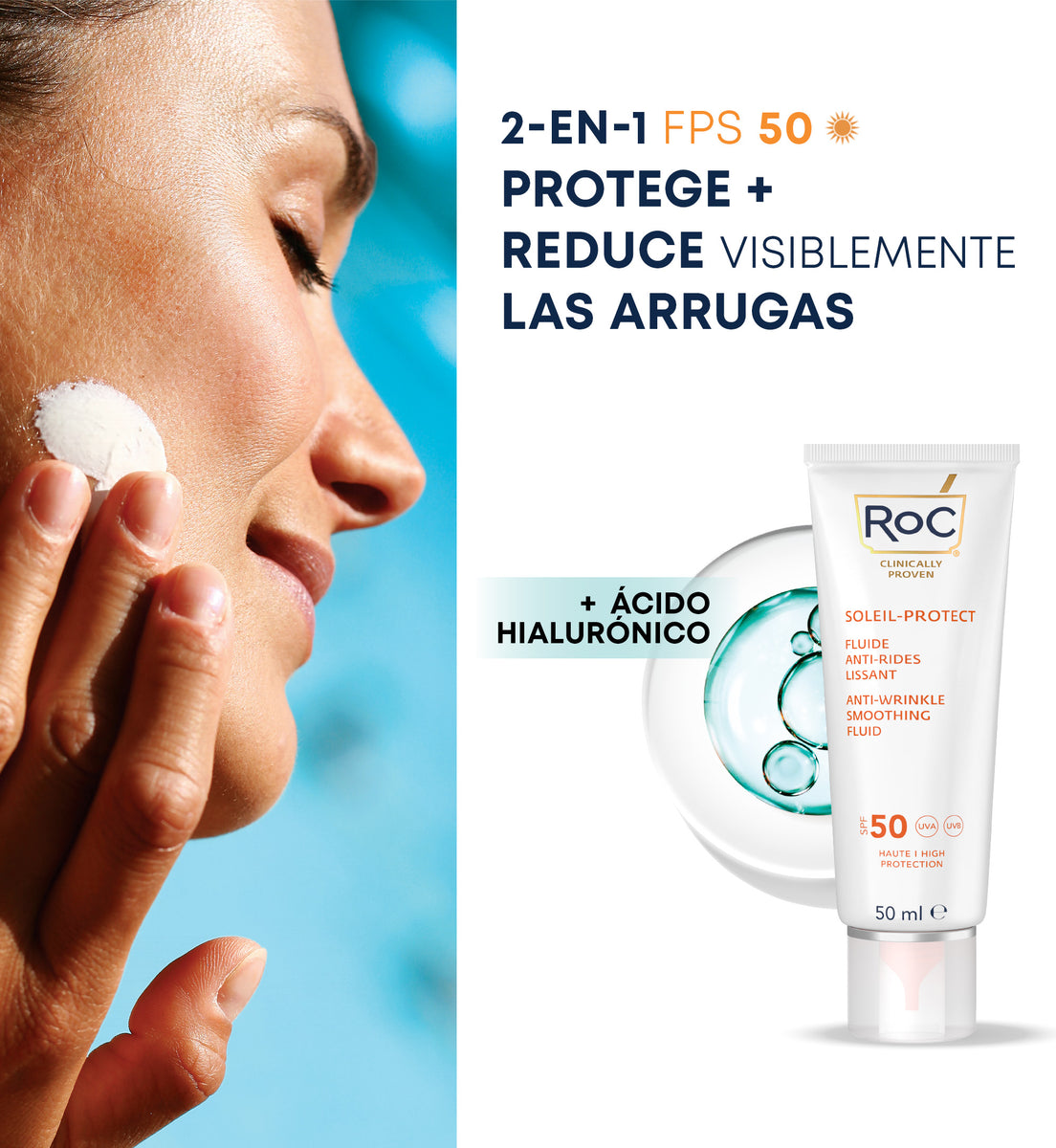 SOLEIL-PROTECT PROTECTOR SOLAR ANTI-ARRUGAS FPS50 – Roc España